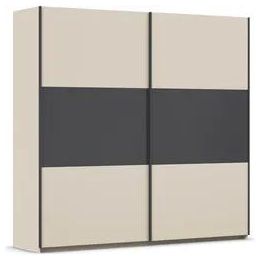 Schwebet&uuml;renschrank Rauch "Kleiderschrank Schrank Garderobe Garderobenschrank W&auml;scheschrank NEO", beige (beige (champagner), graumetallic), B:218cm H:210cm T:59cm, Holzwerkstoff, Schr&auml;nke, Schwebet&uuml;renschrank, mit gro&szlig;z&uuml;gigem Stauraum und vielf&auml;ltigen Farbkombinationen