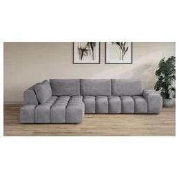 Ecksofa OTTO HOME "AZITA L-Form, XXL 352 cm Designsofa in Bubble-Opitk", grau (hellgrau), B:352cm H:72cm T:210cm, 100% Polyester, Sofas, Ecksofa, lose R&uuml;ckenkissen, traumhafte Steppung