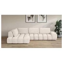 Ecksofa OTTO HOME "AZITA L-Form, XXL 352 cm Designsofa in Bubble-Opitk", beige, B:352cm H:72cm T:210cm, 100% Polyester, Sofas, Ecksofa, lose R&uuml;ckenkissen, traumhafte Steppung