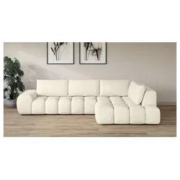 Ecksofa OTTO HOME "AZITA L-Form, XXL 352 cm Designsofa in Bubble-Opitk", beige (creme), B:352cm H:72cm T:210cm, 100% Polyester, Sofas, Ecksofa, lose R&uuml;ckenkissen, traumhafte Steppung