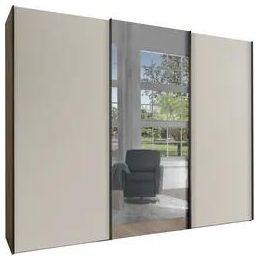 Schwebet&uuml;renschrank Wiemann "Monaco", braun (bianco, eiche, nachbildung), B:278,9cm H:236cm T:67cm, Holzwerkstoff, Kristallglas, Schr&auml;nke, Schwebet&uuml;renschrank, hochwertige Beschl&auml;ge