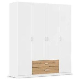 Dreht&uuml;renschrank Rauch "Kleiderschrank Garderobe GAMMA Breiten 91/136/181/226/271/315/360 cm", wei&szlig; (alpinwei&szlig;, eiche artisan, griffe alu), B:181cm H:210cm T:54cm, Holzwerkstoff, Schr&auml;nke, Dreht&uuml;renschrank, mit Schubladen, verschiedene Griff-Varianten TOPSELLER MADE IN GERMANY