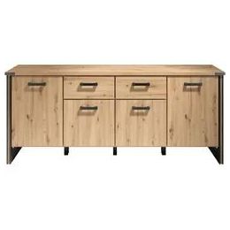 Sideboard Home Affaire "Mia", braun (artisan eiche nachbildung, matera nb), B:207cm H:88cm T:42cm, FSC-zertifizierter Holzwerkstoff, Sideboards, Sideboard, Echtholzoptik, Eiche, 207 cm breiter Schrank