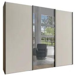 Schwebet&uuml;renschrank Wiemann "Monaco", braun (bianco, eiche, nachbildung), B:246,3cm H:236cm T:67cm, Holzwerkstoff, Kristallglas, Schr&auml;nke, Schwebet&uuml;renschrank, hochwertige Beschl&auml;ge