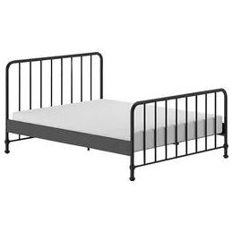 Metallbett Vipack "Bronxx, standfest gebaut, gradlinige Optik in zeitlosem Design", schwarz (schwarz matt, schwarz matt, schwarz matt), B:166,5cm H:110cm L:207cm, Betten, inkl. Lattenrost, Mittelsteg und Fu&szlig;st&uuml;tze unter der Liegefl&auml;che