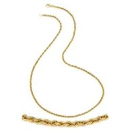 Collierkettchen Firetti "Schmuck Geschenk Gold 375 Kordelkettengliederung 2,1 mm breit" Gr. 47, gold (gelbgoldfarben), Halsketten, Damen, 47, Gelbgold 375, B: 2,1mm, Made in Germany, B:2,1mm