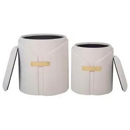 Kayoom "Hocker Forcet 125 2er-Set, Edler Kunstsamtbezug" Set, Hocker 1: B 30,5/ H 38,5/ T 30,5 cm Hocker 2: B 37/ H 44,5/ T 37 cm, 2 Stk. tlg. modern, mit Stauraum, dekorativ, Viele dekorative Farbkombinationen