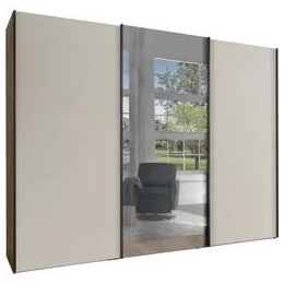 Schwebet&uuml;renschrank Wiemann "Monaco", braun (bianco, eiche, nachbildung), B:295,2cm H:217cm T:67cm, Holzwerkstoff, Kristallglas, Schr&auml;nke, Schwebet&uuml;renschrank, hochwertige Beschl&auml;ge