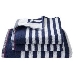 Handtuch Set Dyckhoff "Maritim, Sea Stripe", blau (navy), 3 Stk., Frottier, Frottier, Obermaterial: 100% Baumwolle, Handtuch-Sets, 2 Handt&uuml;cher (50x100cm), 1 Duschtuch (70x140cm)