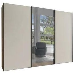 Schwebet&uuml;renschrank Wiemann "Monaco", braun (bianco, eiche, nachbildung), B:295,2cm H:236cm T:67cm, Holzwerkstoff, Kristallglas, Schr&auml;nke, Schwebet&uuml;renschrank, hochwertige Beschl&auml;ge