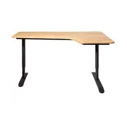 Schreibtisch OTTO HOME "Vik", braun (eiche natur, schwarz, eiche natur), B:160cm H:66cm T:110cm, Tische, Schreibtisch, f&uuml;r das Home Office geeignet, opt. mit erweiterter Arbeitsfl&auml;che