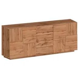 Sideboard Home Affaire "Pongo", braun (oak wotan), B:220cm H:86cm T:44,2cm, Holzwerkstoff, Sideboards, Sideboard