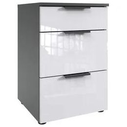 Nachtkommode wimex "level36 D by fresh to go", grau (korpus graphit, front lack wei&szlig;), B:41cm H:61cm T:41cm, Holzwerkstoff, Sideboards, mit soft-close Funktion und Lackfronten, 3 Schubladen