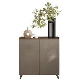 Highboard Home Affaire "Tray, Breite 121, H&ouml;he 126 cm mit 2 T&uuml;ren", braun (bronzo, mercure nb holzstruktur), B:121cm H:126cm T:42cm, Sideboards, Highboard, Top "Tablet", Push-to-open Funktion