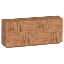 Sideboard Home Affaire "Pongo", braun (oak wotan), B:200cm H:86cm T:44,2cm, Holzwerkstoff, Sideboards, Sideboard