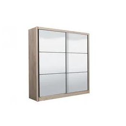 Schwebet&uuml;renschrank Inosign "Navara Kleiderschrank mit Spiegel W&auml;scheschrank", grau (grau eiche), B:213,5cm H:61cm T:215,5cm, Holzwerkstoff, Schr&auml;nke, Schwebet&uuml;renschrank, mit kompletter Spiegelfront, FSC-zertifiziert, 213,5x215,5x61cm