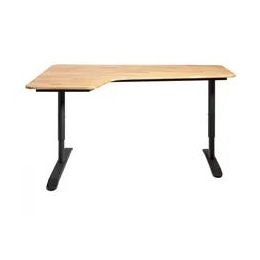Schreibtisch OTTO HOME "Vik", braun (eiche natur, schwarz, eiche natur), B:160cm H:66cm T:110cm, Tische, Schreibtisch, f&uuml;r das Home Office geeignet, opt. mit erweiterter Arbeitsfl&auml;che
