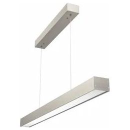 Evotec LED Pendelleuchte "OFFICE ONE", Energieeffizienz: C (A-G), grau (aluminiumfarben), 1, 1 Stk., Leuchten, Touch-Dimmer, Made in Germany, ESG-Sicherheitsglas, LED Pendelleuchte