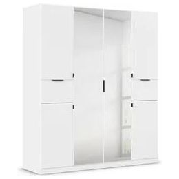 Dreht&uuml;renschrank Rauch "Kleiderschrank Schrank Garderobe W&auml;scheschrank TICAO", wei&szlig; (alpinwei&szlig;), B:181cm H:210cm T:54cm, Holzwerkstoff, Schr&auml;nke, Dreht&uuml;renschrank, mit 2 ger&auml;umigen Schubladen, viel Stauraum MADE IN GERMANY