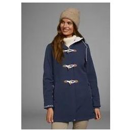 Softshelljacke Kangaroos, Damen, Gr. 40, blau (marine), Softshell, Fellimitat: 100% Polyester. Obermaterial: 96% Polyester, 4% Elasthan. Futter: 100% Polyester, unifarben, figurumspielend Po-bedeckend, Windstopperb&uuml;ndchen, Jacken Softshelljacke, figurbetonte Passform, normaler Schnitt, mit abnehmbarer Kapuze