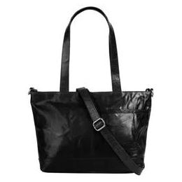 SPIKES & SPARROW Shopper SPIKES & SPARROW, Damen, Gr. B/H/T: 38cm x 25cm x 11cm onesize, schwarz, Leder, leicht gl&auml;nzend, unifarben, Taschen Shopper, echt Leder