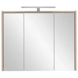 Spiegelschrank Inosign "List", braun (eiche hell), B:74,5cm H:60cm T:16cm, Schr&auml;nke, Spiegelschrank, Breite 74,5 cm Badschrank mit viel Stauraum.