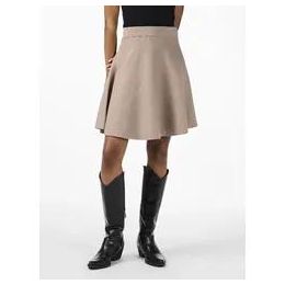 Minirock Y.A.S "YASFONNY HW KNIT SKIRT S. NOOS", Damen, Gr. S (36), braun (fungi), Strick, Obermaterial: 72% Viskose, 28% Polyester, unifarben, regular fit kurz, R&ouml;cke Minirock