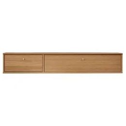 TV-Board HAMMEL FURNITURE "Mistral Fernsehschrank, Medienm&ouml;bel, H&auml;ngend", braun (eiche, lack, &ouml;l), B:133cm H:22,4cm T:32,5cm, Holzwerkstoff, MDF, Massivholz, Sideboards, TV-Board, Schublade und Klappt&uuml;r, Lowboard, B: 133 cm