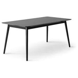 Esstisch HAMMEL FURNITURE "Meza Designtisch mit Auszugsfunktion und 2 Einlegeplatten", schwarz (schwarz, schwarz, schwarz), B:165cm H:74cm T:90cm, Tischplatte: Schwarzes nanobehandeltes Fenix-Laminat (schwarzer Rand), Gestell: Massive Esche. Mit nanobehandeltem Laminat, einer matten, seidigen Oberfl&auml;che, die Fingerabdr&uuml;cke abweist und langlebig und hygienisch ist., Tische, Esstisch, abgerundete Ti
