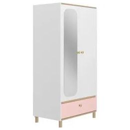 Kleiderschrank GAMI "Romy", rosa (wei&szlig;, rosafarben), B:94cm H:185cm T:58cm, Holzwerkstoff, Schr&auml;nke, Kleiderschrank, Elegantes Design f&uuml;r eine sanfte und feminine Atmosph&auml;re.