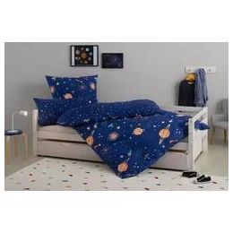 Kinderbettw&auml;sche OTTO HOME "CUDDLEE", blau (weltall), B/L: 135cm x 200cm, 1 Stk., 1 Stk., Renforc&eacute;, B/L: 80cm x 80cm, 2 Stk., Renforc&eacute;, Obermaterial: 100% Baumwolle, Bettw&auml;sche, in vielen Designs: Dino,Einhorn,Weltraum,Baustelle,Herz,Trecker,Safari