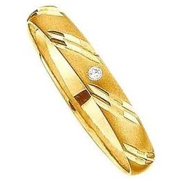 Trauring Firetti "Schmuck Geschenk Gold 375 Hochzeit Ehering "LIEBE" Gr. 19, gold (gelbgoldfarben), Fingerringe, Damen, 19, 0,01 SI = kleine Einschl&uuml;sse mit Brillant, Gelbgold 375, 3mm, Trauring, Made in Germany, wahlweise mit oder ohne Brillant