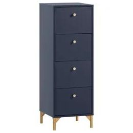 Kommode Schildmeyer "Alfa", blau (nachtblau), B:40,1cm H:116,7cm T:40cm, FSC-zertifizierter Holzwerkstoff, Sideboards, Kommode, 4 Schubladen