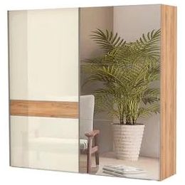 Schwebet&uuml;renschrank OTTO HOME "Gala, wahlweise mit oder ohne Spiegel, 230x65x224cm, FSC-zertifiziert", beige (beige, pacific walnut, mit spiegel), B:230cm H:224cm T:65cm, Schr&auml;nke, Schwebet&uuml;renschrank, UV lackiert, kratzfest, hochgl&auml;nzend, Soft-Close Funktion