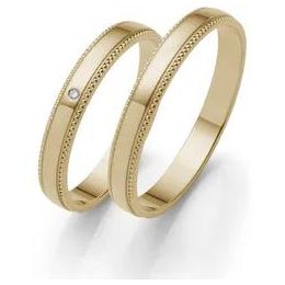 Trauring Firetti "Schmuck Geschenk Gold 375 Hochzeit Ehering "LIEBE" Gr. 57, gold (gelbgoldfarben), Fingerringe, Damen, 57, ohne Brillant, Gelbgold 375, 3mm, Trauring, Made in Germany, wahlweise mit oder ohne Brillant