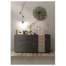 Sideboard Home Affaire "Venus, Kommode", grau (titanio, eiche cadiz nb), B:181cm H:86cm T:44cm, Sideboards, Sideboard, Breite 181 cm