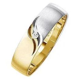 Trauring Firetti "Schmuck Geschenk Gold 375 Hochzeit Ehering Trauring "LIEBE" Gr. 17, gold (gelbgoldfarben, wei&szlig;goldfarben), Fingerringe, Damen, 17, 0,01 SI = kleine Einschl&uuml;sse mit Brillant, Gelbgold 375, 5mm, Trauring, wahlweise mit oder ohne Brillant