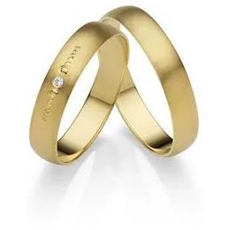 Trauring Firetti "Schmuck Geschenk Gold 375 Hochzeit Ehering "LIEBE" Gr. 57, gold (gelbgoldfarben), Fingerringe, Damen, 57, ohne Brillant, Gelbgold 585, 4mm, Trauring, Made in Germany, wahlweise mit oder ohne Brillant