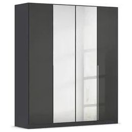 Dreht&uuml;renschrank OTTO HOME "Kleiderschrank Schrank Garderobe AGORDO mit Dekor- oder Hochglanzfront", grau (graumetallic, effektgrau hochglanz), B:181cm H:210cm T:54cm, Holzwerkstoff, Schr&auml;nke, Dreht&uuml;renschrank, durchdachte Innenausstattung, in 8 Breiten und 2 H&ouml;hen MADE IN GERMANY