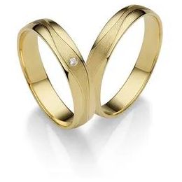 Trauring Firetti "Schmuck Geschenk Gold 375 Hochzeit Ehering "LIEBE" Gr. 63, gold (gelbgoldfarben), Fingerringe, Damen, 63, ohne Brillant, Gelbgold 585, 4mm, Trauring, Made in Germany, wahlweise mit oder ohne Brillant