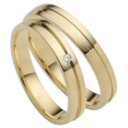 Trauring Firetti "Schmuck Geschenk Gold 750 Hochzeit Ehering "LIEBE" Gr. 58, gold (gelbgoldfarben), Fingerringe, Damen, 58, ohne Brillant, Gelbgold 585, 3,5mm, Trauring, Made in Germany, wahlweise mit oder ohne Brillant