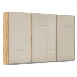 Schwebet&uuml;renschrank OTTO HOME "Kleiderschrank Schrank Garderobe AGORDO mit Glasfront", beige (eiche artisan, glas beige (champagner)), B:360cm H:229cm T:62cm, Holzwerkstoff, Schr&auml;nke, Schwebet&uuml;renschrank, durchdachte Innenausstattung, in 4 Breiten und 2 H&ouml;hen MADE IN GERMANY