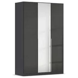 Dreht&uuml;renschrank OTTO HOME "Kleiderschrank Schrank Garderobe AGORDO mit Dekor- oder Hochglanzfront", grau (graumetallic, effektgrau hochglanz), B:136cm H:210cm T:54cm, Holzwerkstoff, Schr&auml;nke, Dreht&uuml;renschrank, durchdachte Innenausstattung, in 8 Breiten und 2 H&ouml;hen MADE IN GERMANY