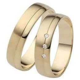 Trauring Firetti "Schmuck Geschenk Gold 750 Hochzeit Ehering "LIEBE" Gr. 72, gold (gelbgoldfarben), Fingerringe, Damen, 72, ohne Brillanten, Gelbgold 375, 5mm, Trauring, Made in Germany, wahlweise mit oder ohne Brillanten