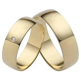 Trauring Firetti "Schmuck Geschenk Gold Hochzeit Ehering Trauring "LIEBE" Gr. 17,5, gold (gelbgoldfarben), Fingerringe, Damen, 17,5, ohne Brillant, Gelbgold 375, 6mm, Trauring, Made in Germany, wahlweise mit oder ohne Brillant