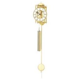 Pendelwanduhr AMS "H303", gold (goldfarben), Wanduhren, B/H/L: 14cm x 11cm x 25cm, Mechanische Uhr,Metallgeh&auml;use,Esszimmer,Wohnzimmer