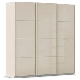 Schwebet&uuml;renschrank OTTO HOME "Kleiderschrank Schrank Garderobe AGORDO mit Glasfront", beige (beige, glas beige (champagner)), B:203cm H:210cm T:62cm, Holzwerkstoff, Schr&auml;nke, Schwebet&uuml;renschrank, durchdachte Innenausstattung, in 4 Breiten und 2 H&ouml;hen MADE IN GERMANY