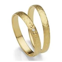 Trauring Firetti "Schmuck Geschenk Gold 375 Hochzeit Ehering "LIEBE" Gr. 55, gold (gelbgoldfarben), Fingerringe, Damen, 55, ohne Brillant, Gelbgold 585, 3mm, Trauring, Made in Germany, wahlweise mit oder ohne Brillant