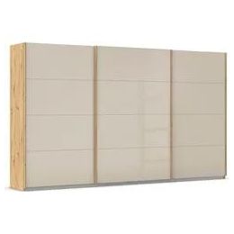Schwebet&uuml;renschrank OTTO HOME "Kleiderschrank Schrank Garderobe AGORDO mit Glasfront", beige (eiche artisan, glas beige (champagner)), B:360cm H:210cm T:62cm, Holzwerkstoff, Schr&auml;nke, Schwebet&uuml;renschrank, durchdachte Innenausstattung, in 4 Breiten und 2 H&ouml;hen MADE IN GERMANY, Topseller