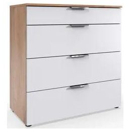 Schubkastenkommode wimex "Level by fresh to go", wei&szlig; (front wei&szlig;, korpus plankeneiche nachbildung), B:81cm H:84cm T:41cm, Spanplatte, Sideboards, 4 Schubladen mit soft-close Funktion, 81cm breit, 84cm hoch